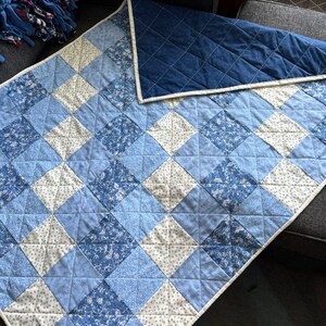 Blue Checkered Quilt - Etsy