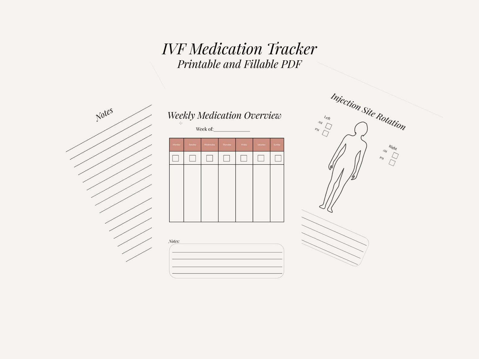 IVF Medication Tracker Printable | Fertility Injection Log | FET Cycle ...