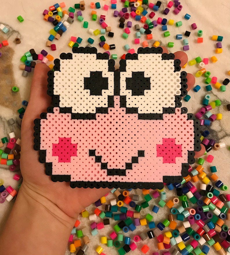 Green/pink Keroppi Perler Bead Art - Etsy