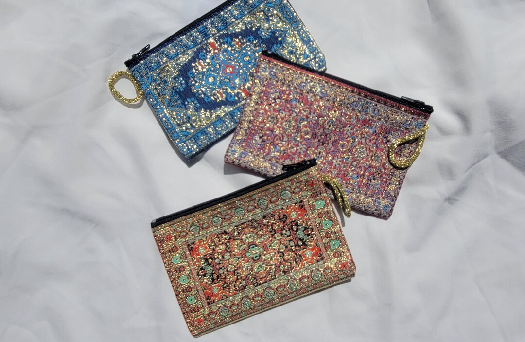 Turkish-styled Embroidered Coin Purse, Nylon Card Holder - Etsy