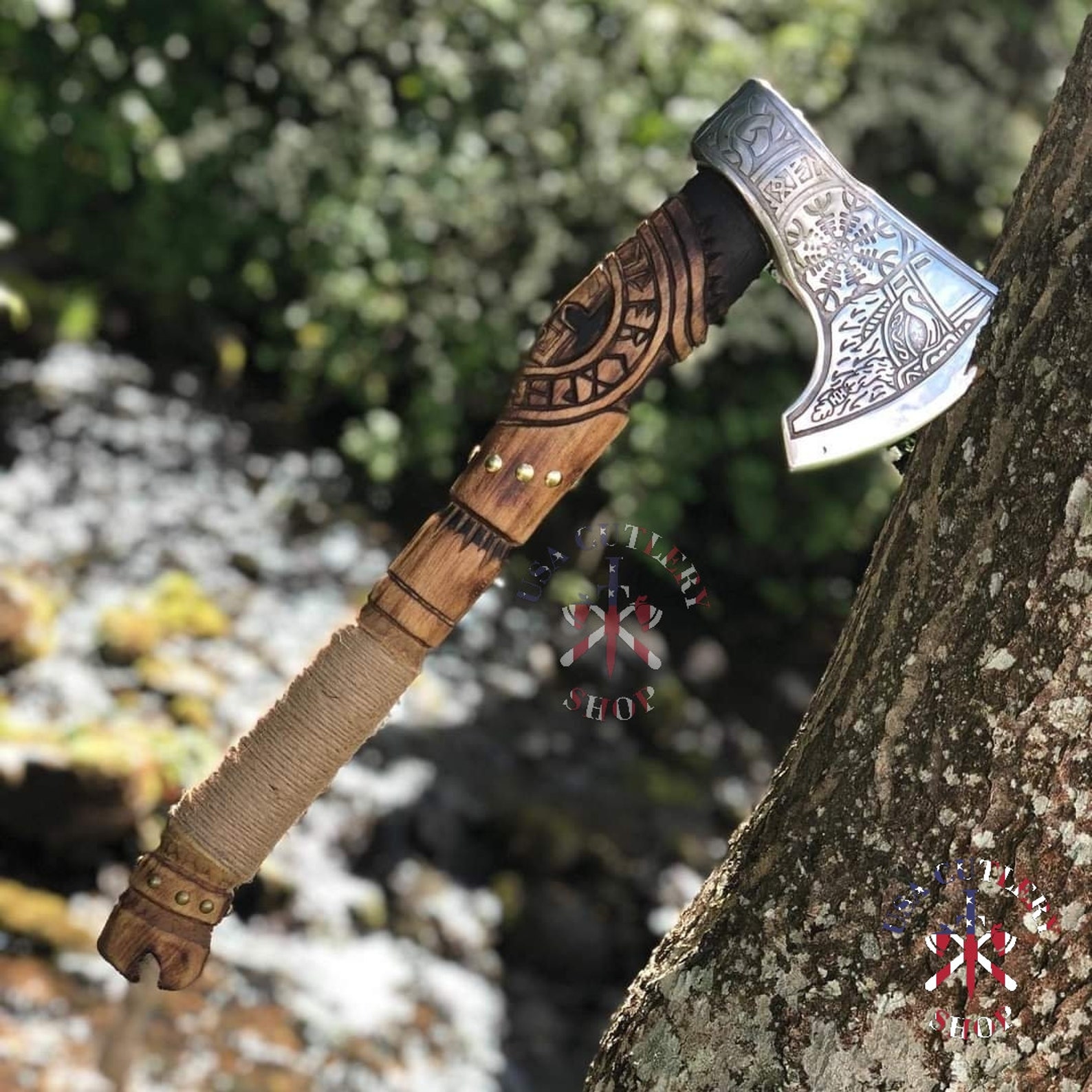Best Viking Axe Smith Blade Carbon Steel Hatchet and Axex Ash | Etsy