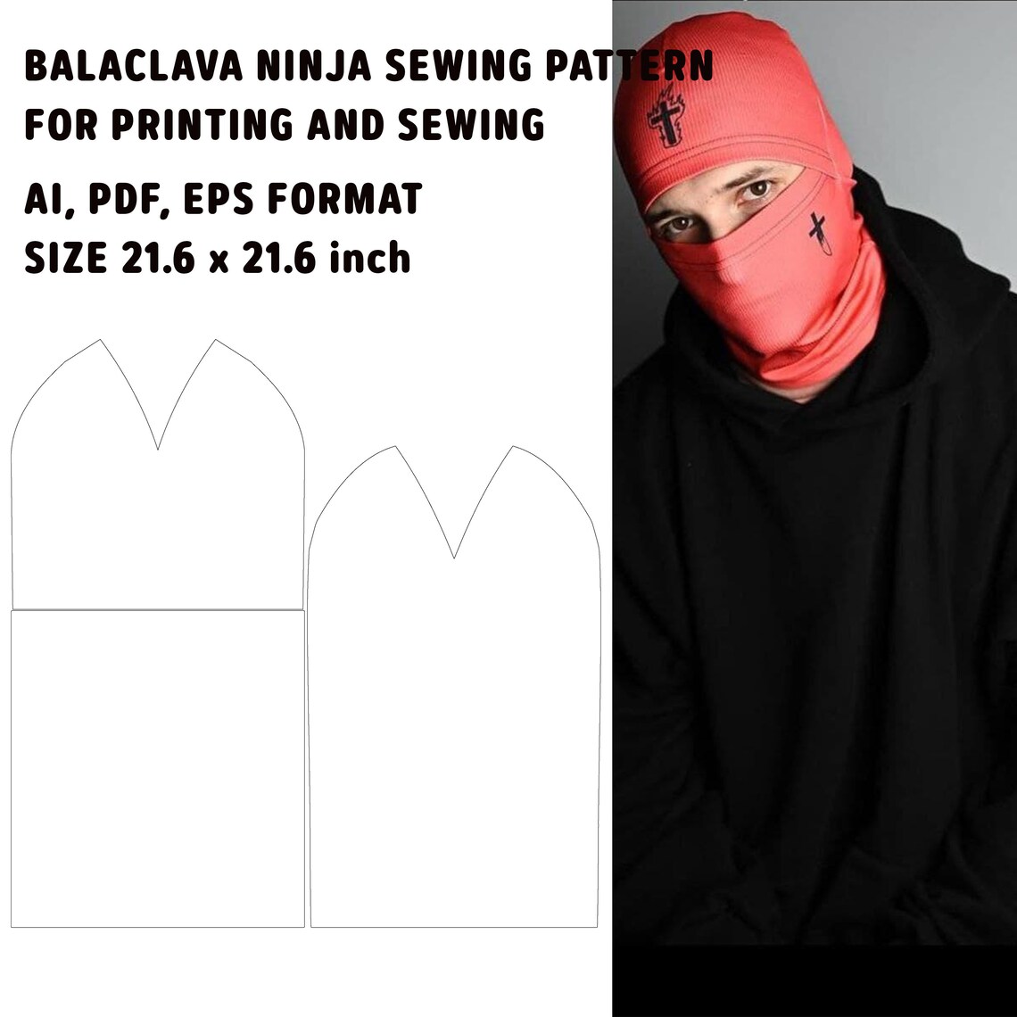 Balaclava Sewing Pattern for Printing and Sewing Digital | Etsy