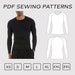 Rashguard Long Sleeve Raglan, Tight Compression Shirt Sewing Pdf ...