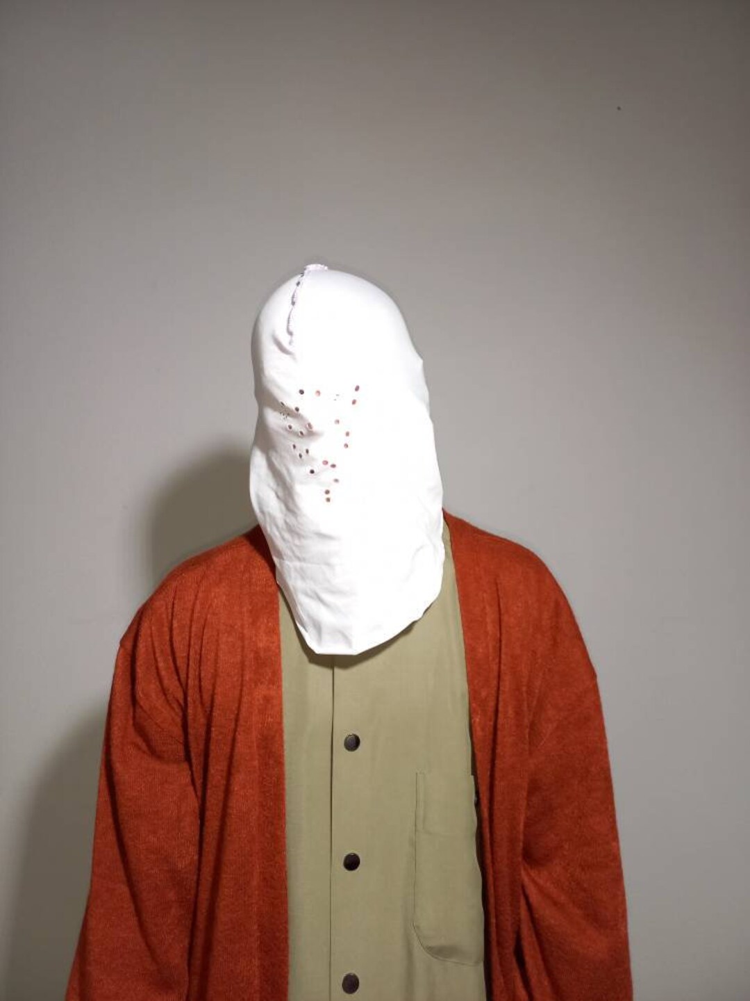 Blank White Balaclava Made From 100% Cotton With Raw Edges in One Size ...