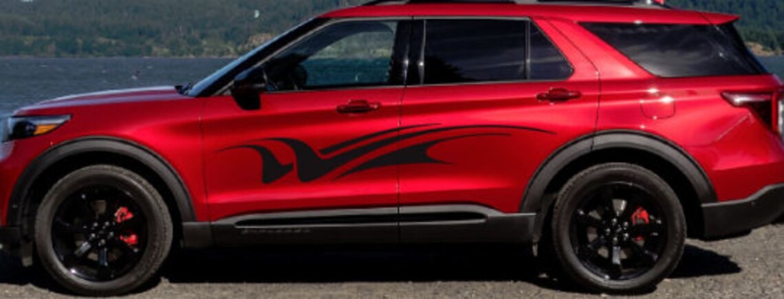 Ink Side Stripe Fits Ford Explorer Vinyl Graphics Sticker 3M Sport JDM ...