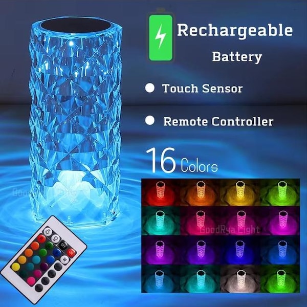 Rechargeable Crystal Lamp - Etsy