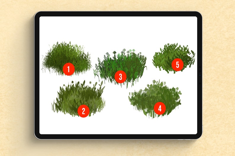 Pincéis de grama Procreate: Conjunto de pincéis para folhagem (download ...