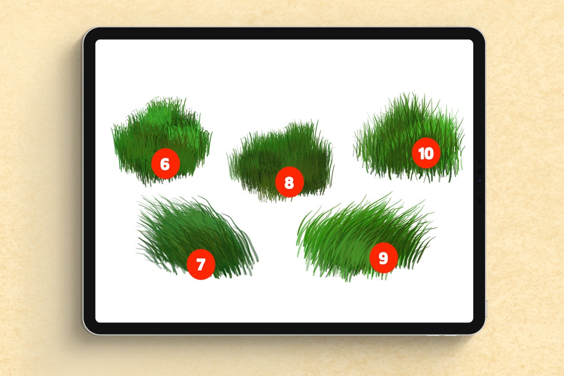 Pincéis de grama Procreate: Conjunto de pincéis para folhagem (download ...