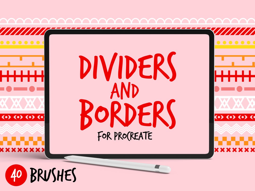 Procreate Dividers + Borders - Stamp Brush Set of 20 - Separator ...