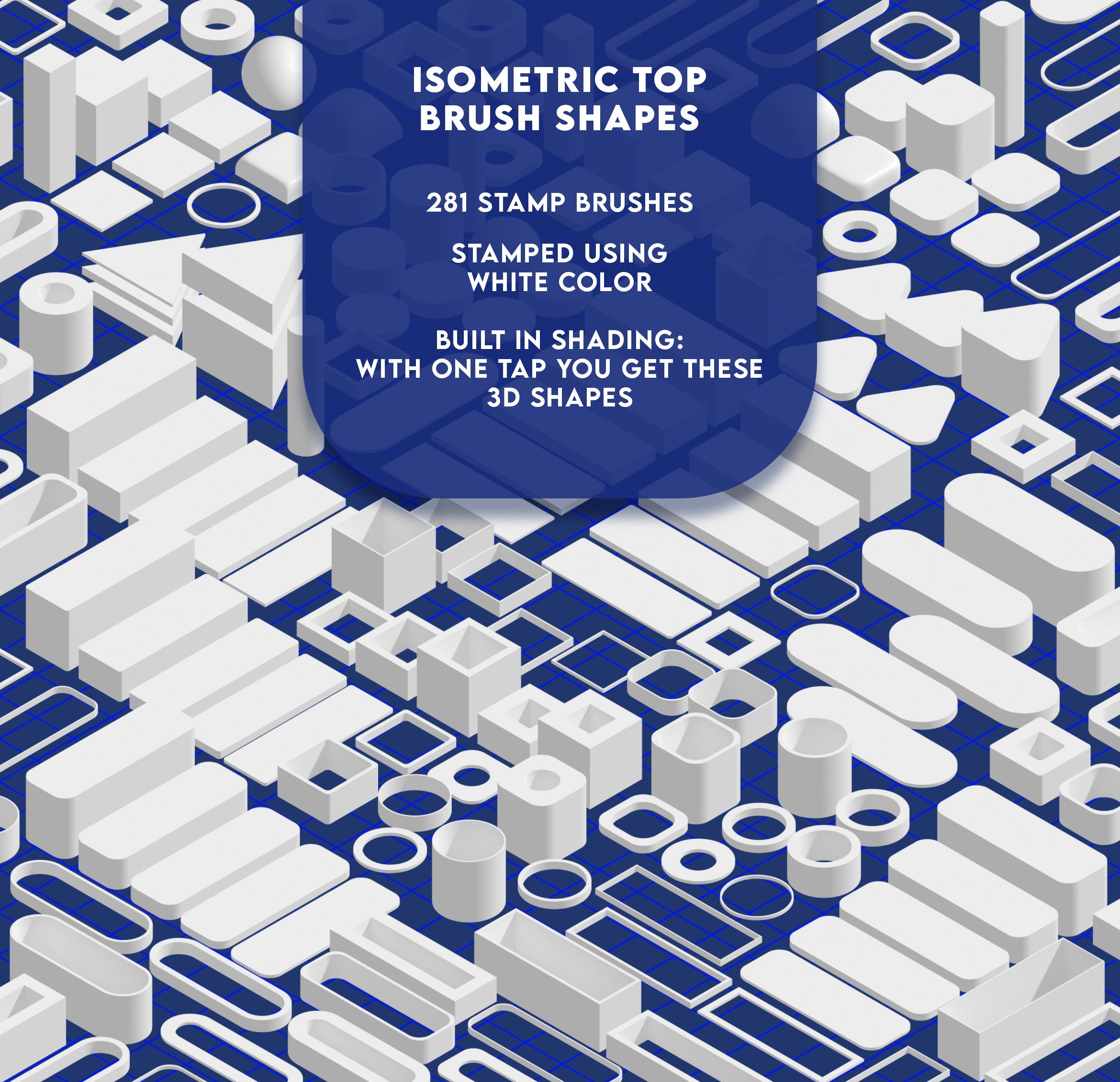 1300 Procreate Isometric World Builder Brushes 3D Stamp Brush Set ...