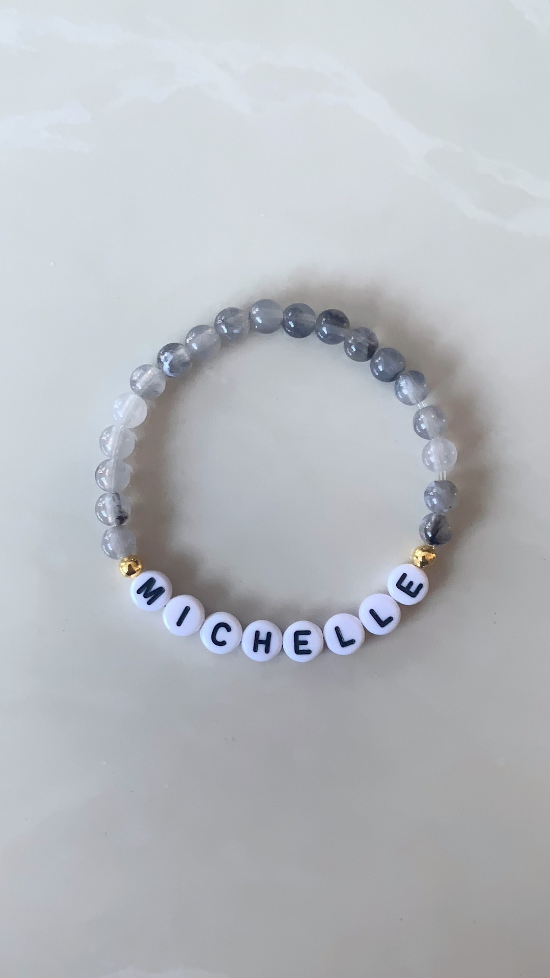 Personalized Letter Gloss Bead Bracelet | Custom Friendship Name ...