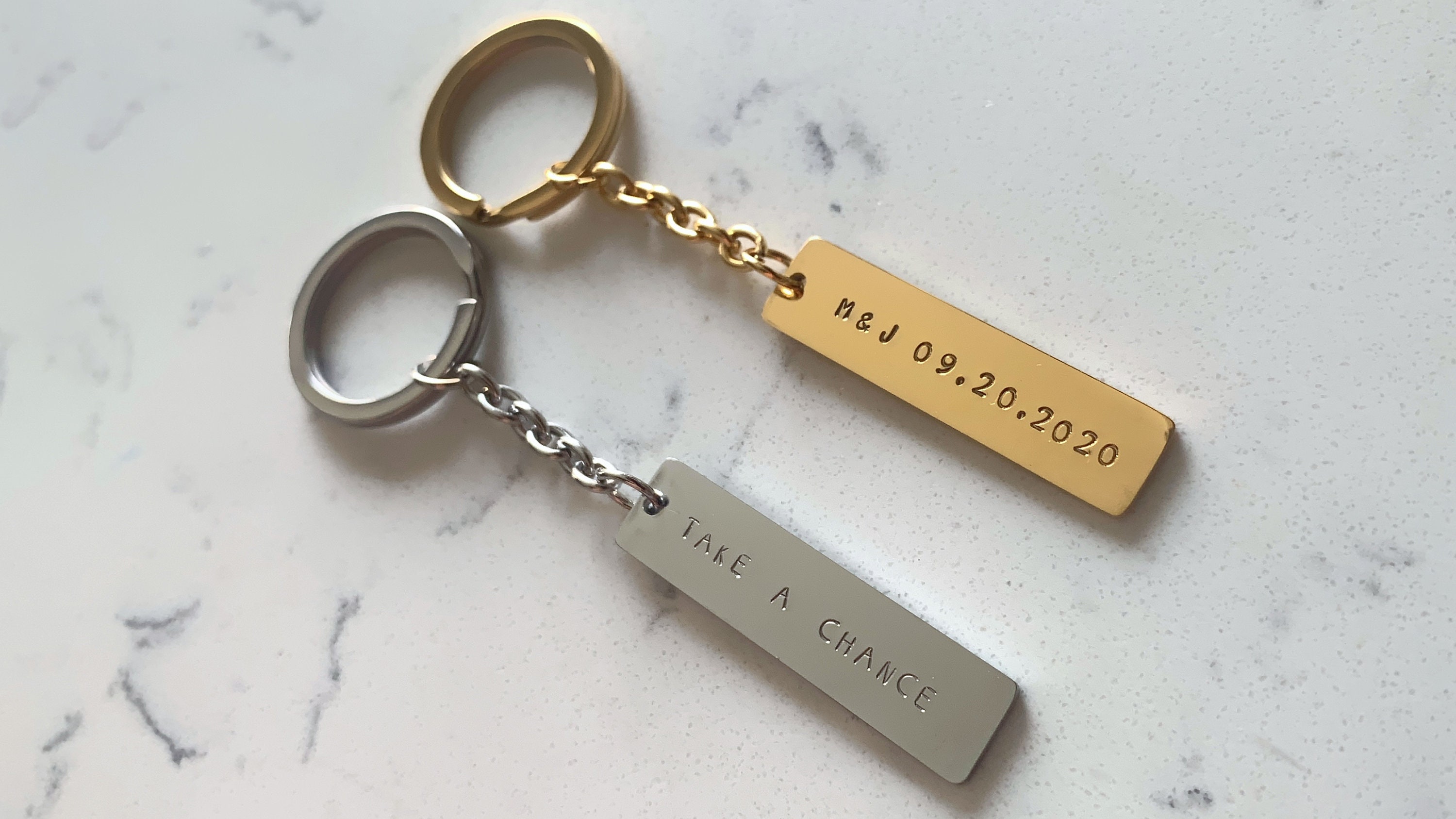 Personalized Keychain Custom Engraved Name Date Message | Etsy