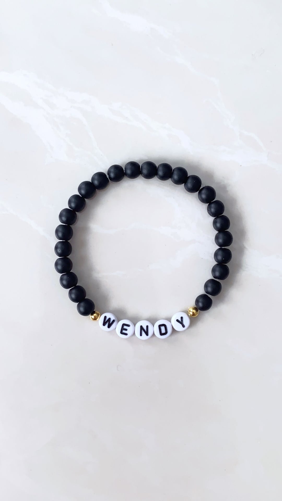 Personalized Letter Matte Bead Bracelet | Custom Friendship Name ...
