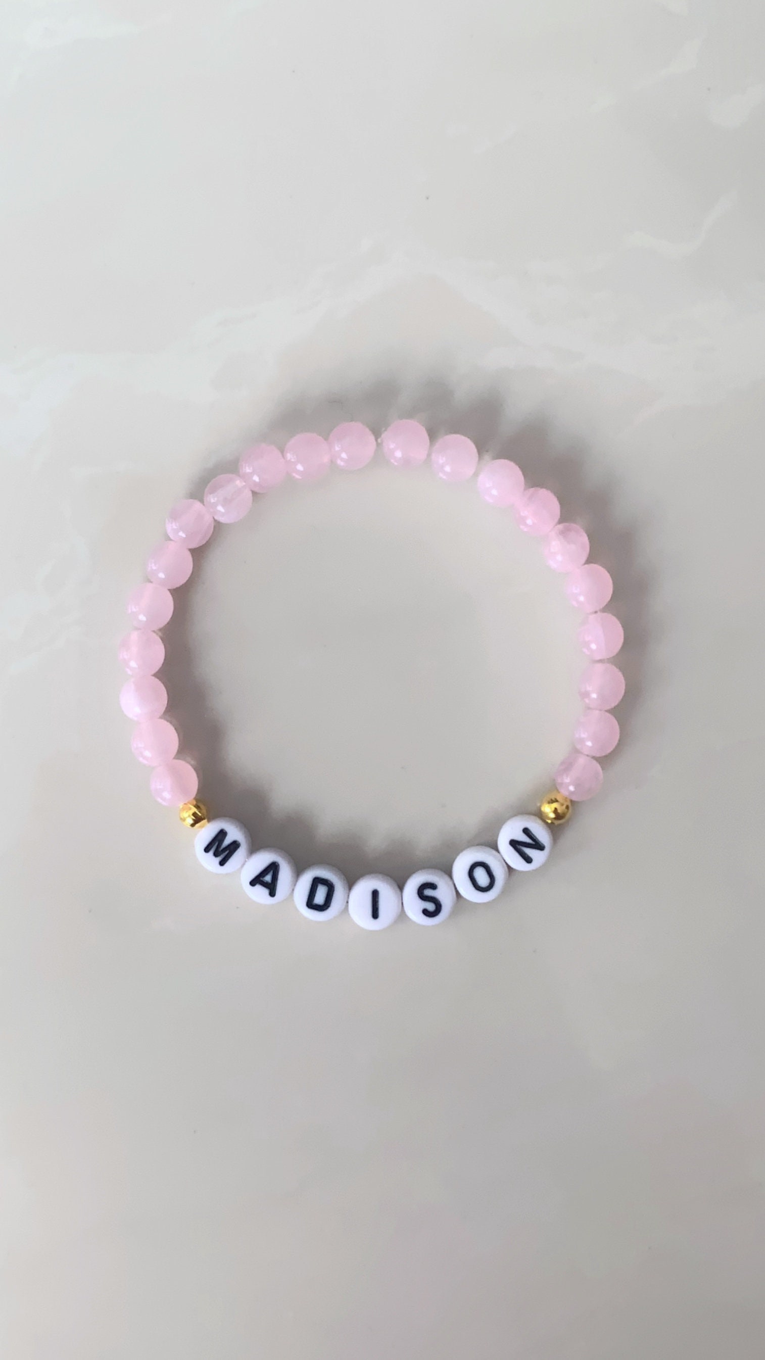 Personalized Letter Gloss Bead Bracelet | Custom Friendship Name ...