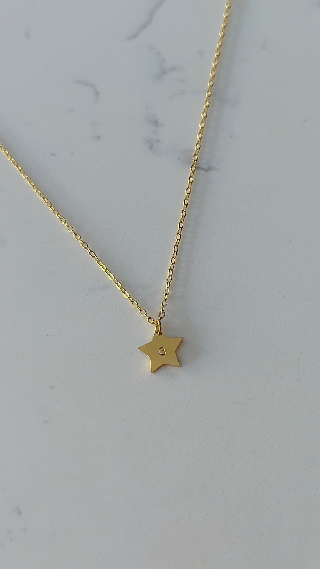 Personalized Star Initial Pendant Necklace | Custom Star Handstamped ...
