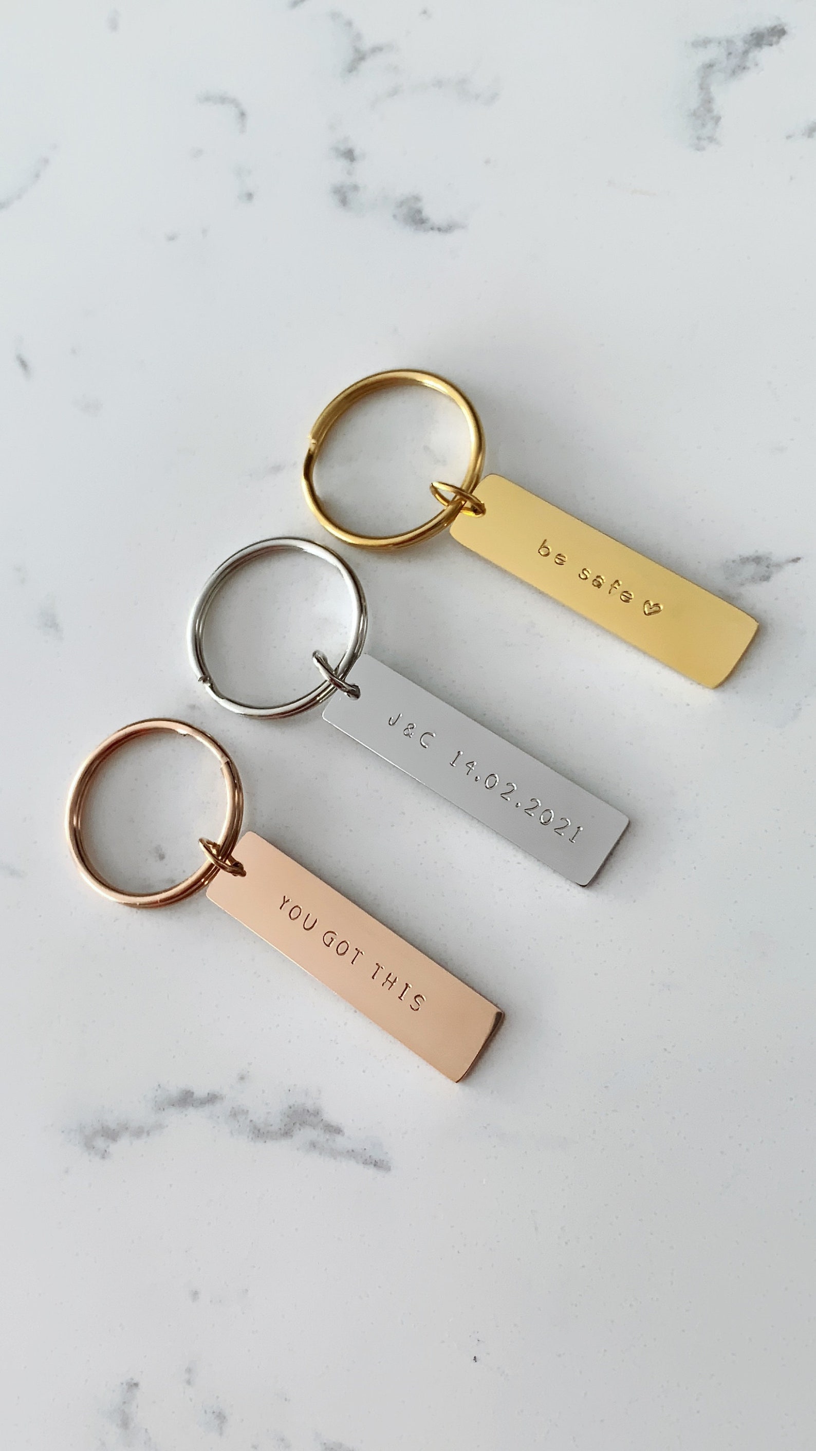 Personalized Keychain Custom Engraved Name Date Message - Etsy
