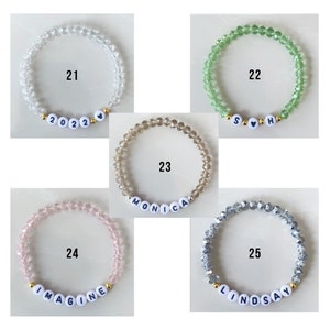Personalized Letter Bead Bracelet | Custom Friendship Name Initial Date ...