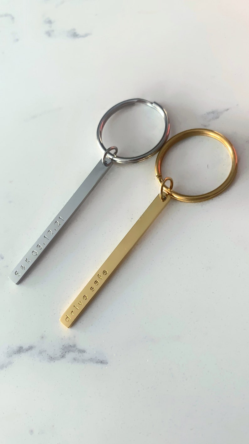Personalized Keychain Custom Engraved Name Date Message - Etsy