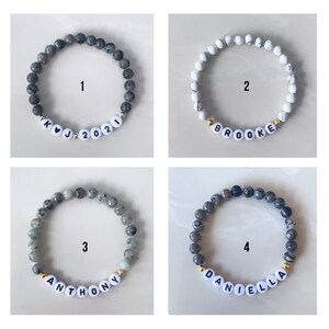 Personalized Letter Bead Bracelet | Custom Friendship Name Initial Date ...