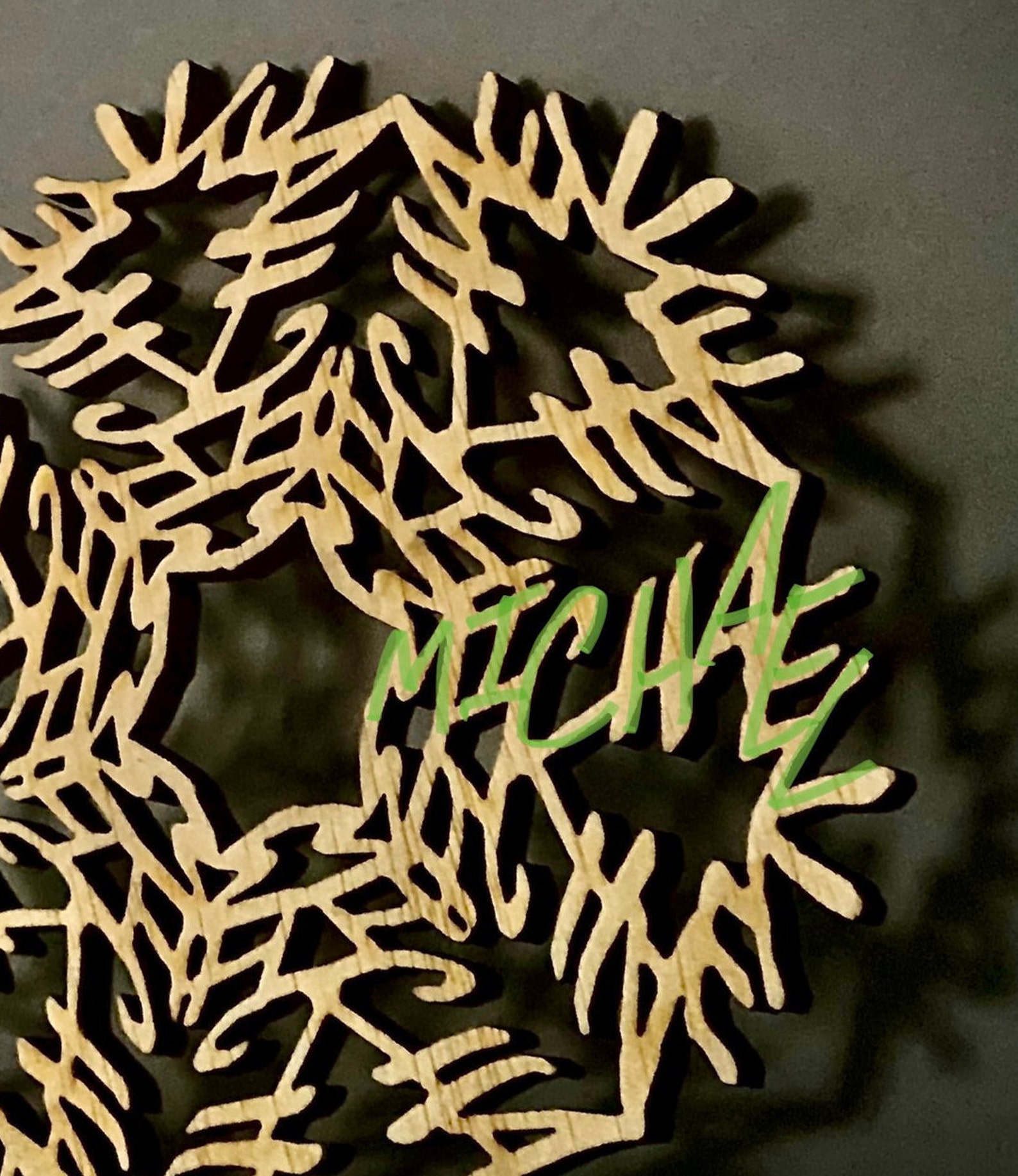 Custom Wooden Snowflake Name Ornament Etsy