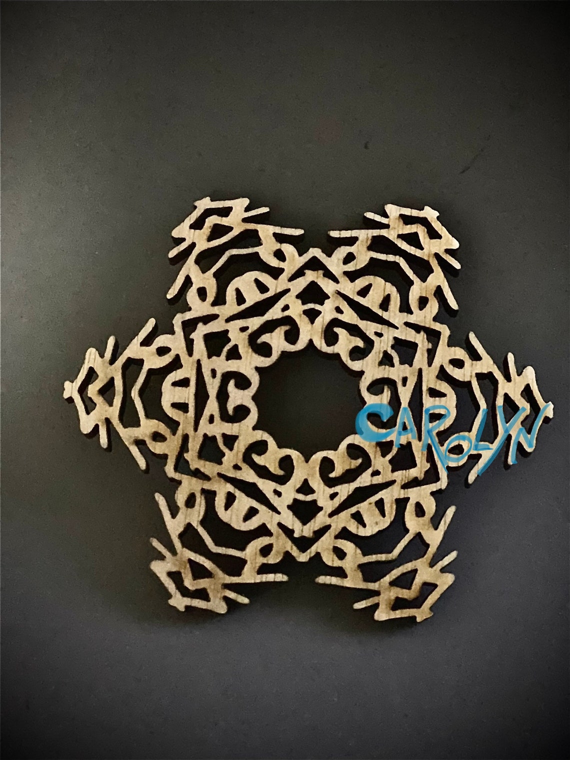 Custom Wooden Snowflake Name Ornament | Etsy