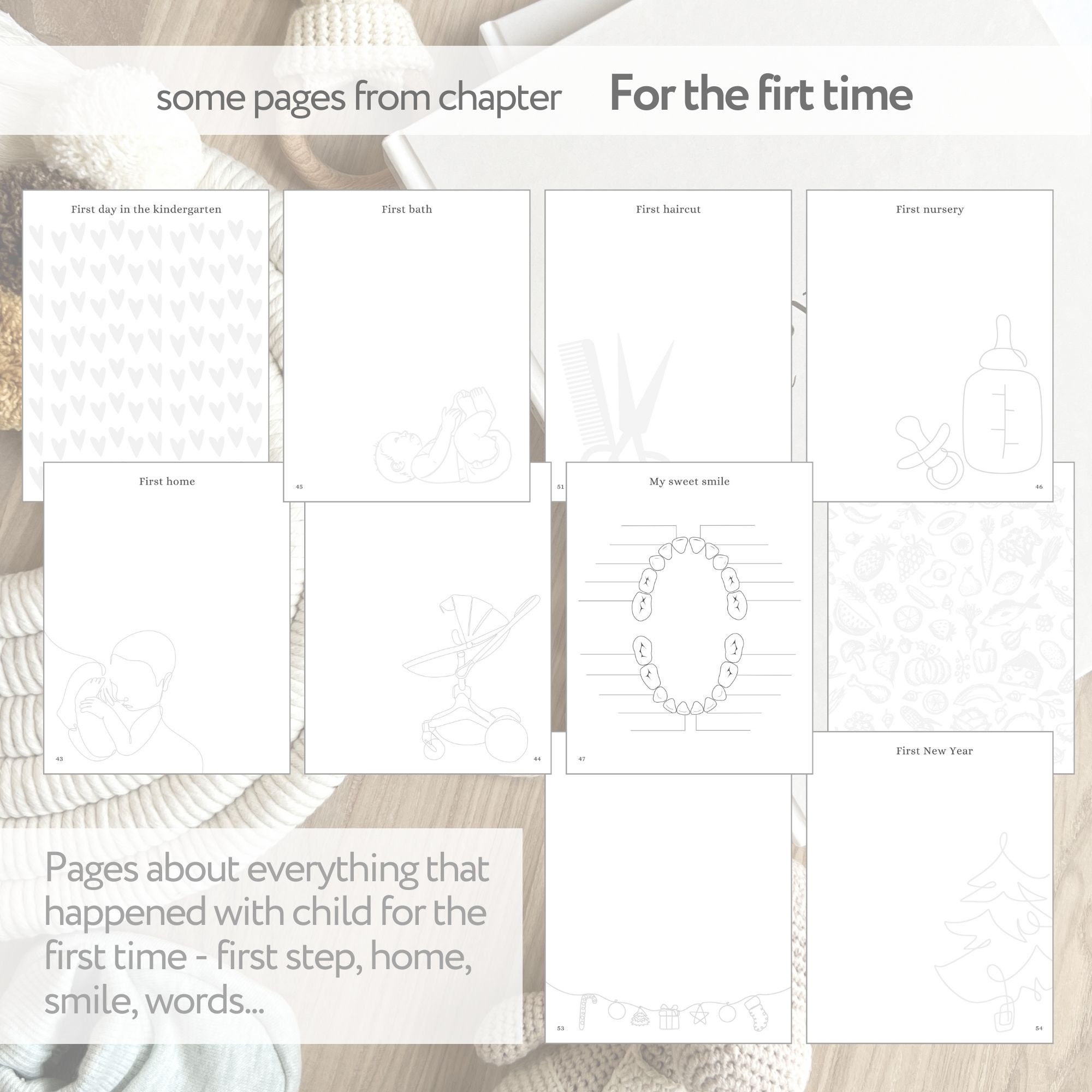 Baby First Year Book, Printable Baby Book First Year, Single Mom Baby ...