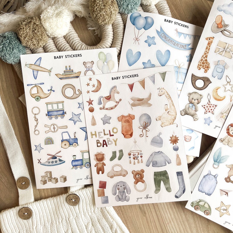 Baby Scrapbook Stickers, Baby Boy Sticker Scrapbook, Hey Baby Stickers ...