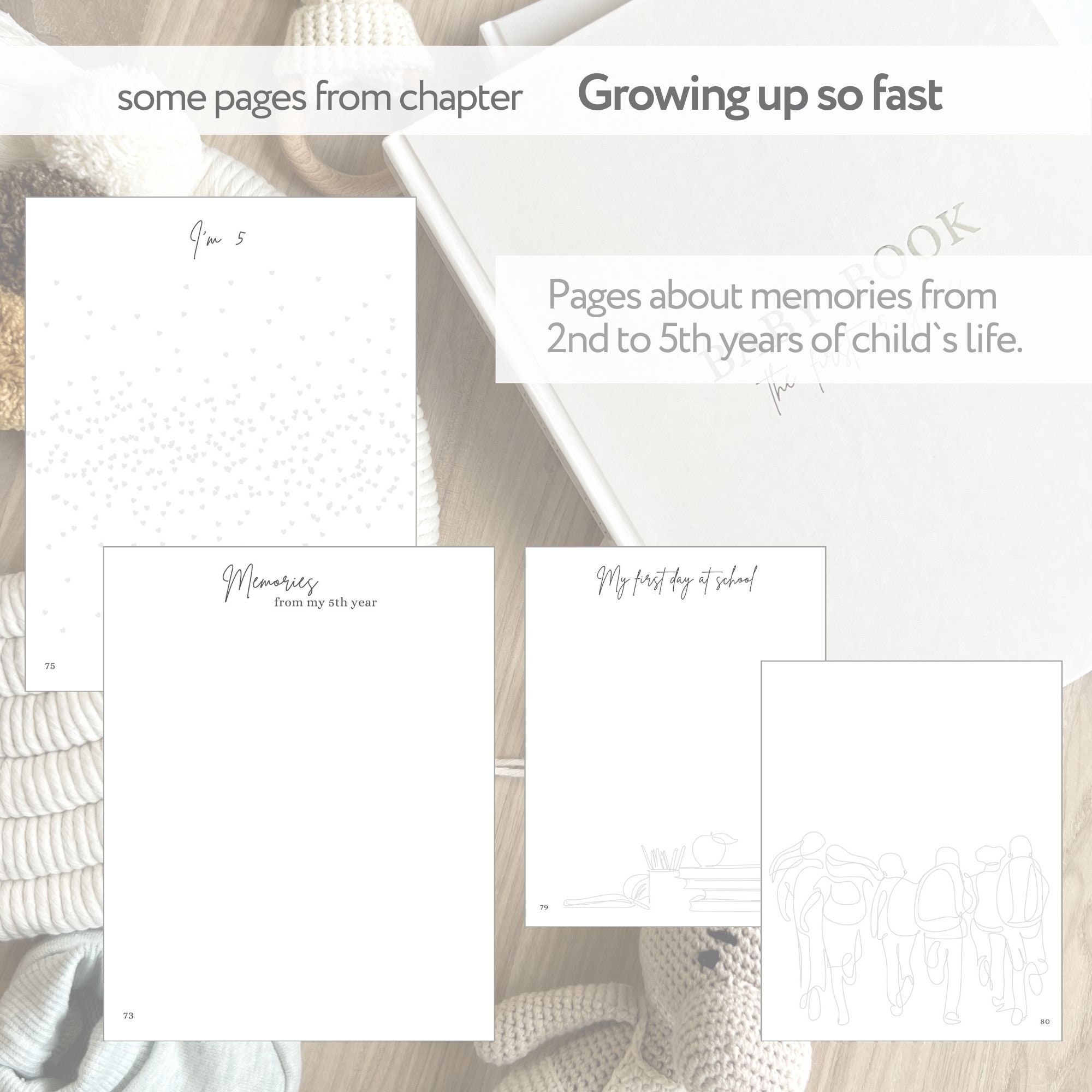 Baby First Year Book, Printable Baby Book First Year, Single Mom Baby ...