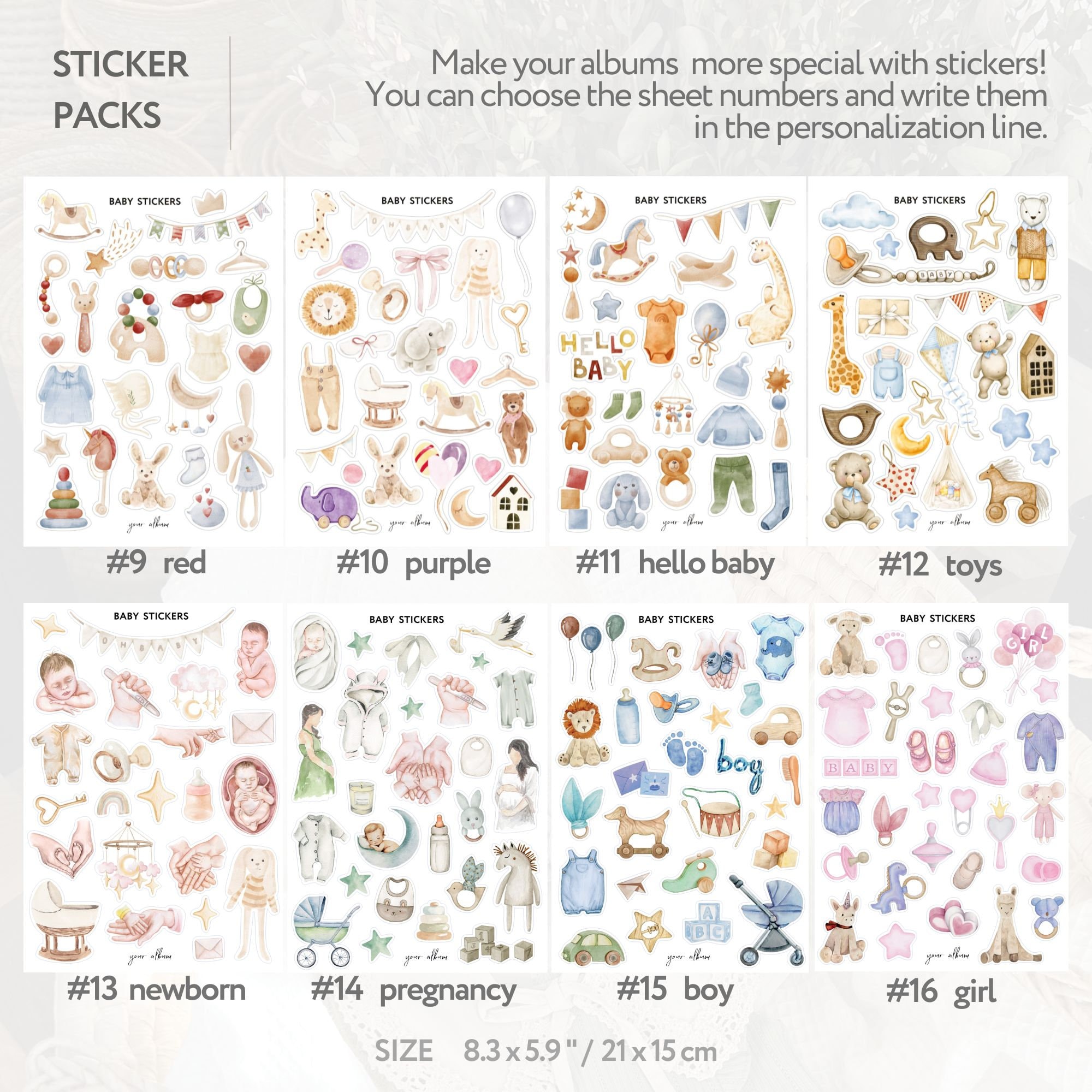 Baby Scrapbook Stickers, Baby Boy Sticker Scrapbook, Hey Baby Stickers ...