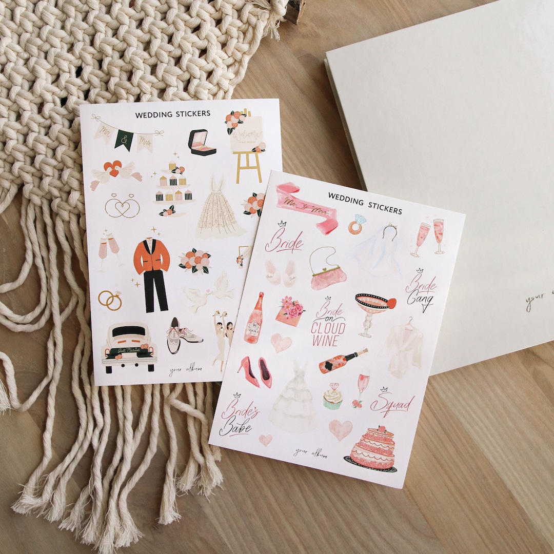 Wedding Stickers Scrapbook, Wedding Planner Bride to Be Sticker Sheet ...