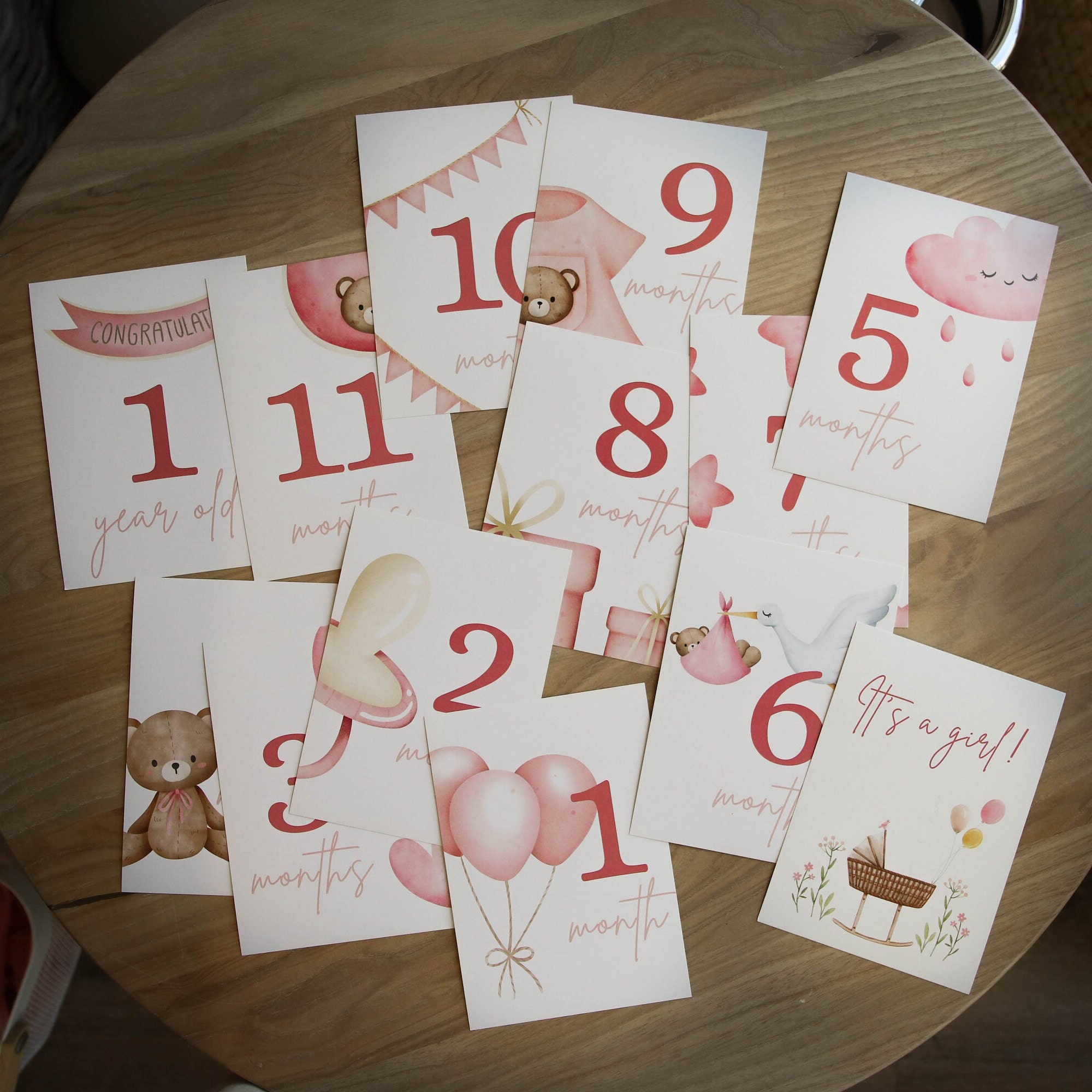 Baby Milestone Cards, Monthly Milestone Cards, New Baby Card First Year ...