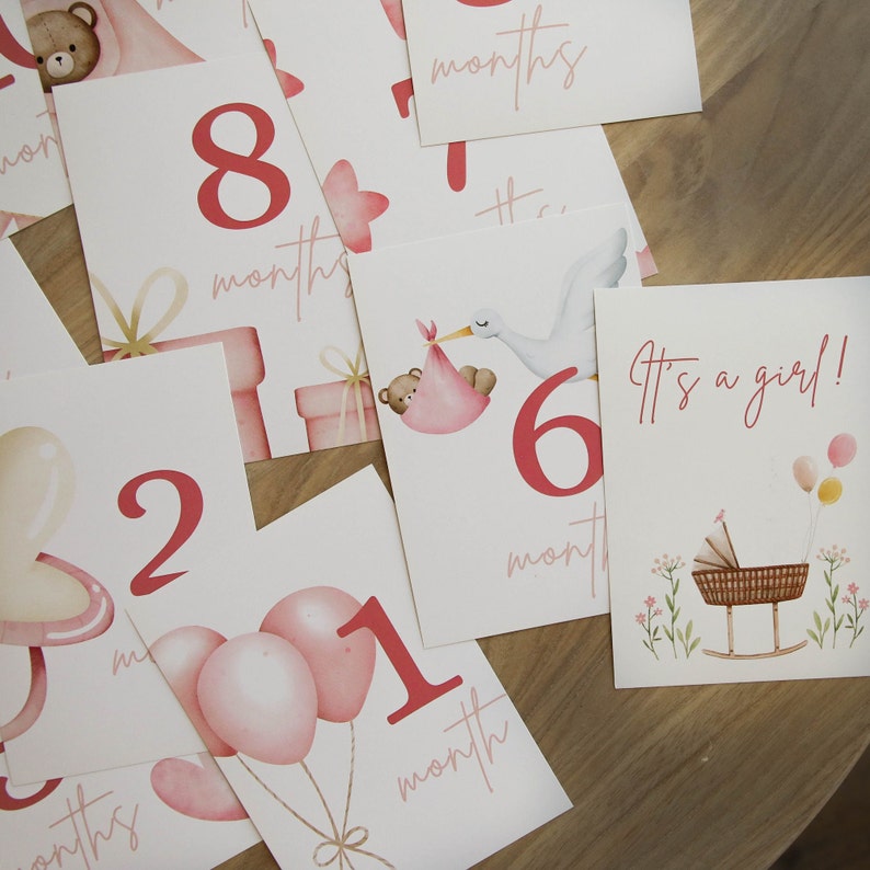 Baby Milestone Cards, Monthly Milestone Cards, New Baby Card First Year ...