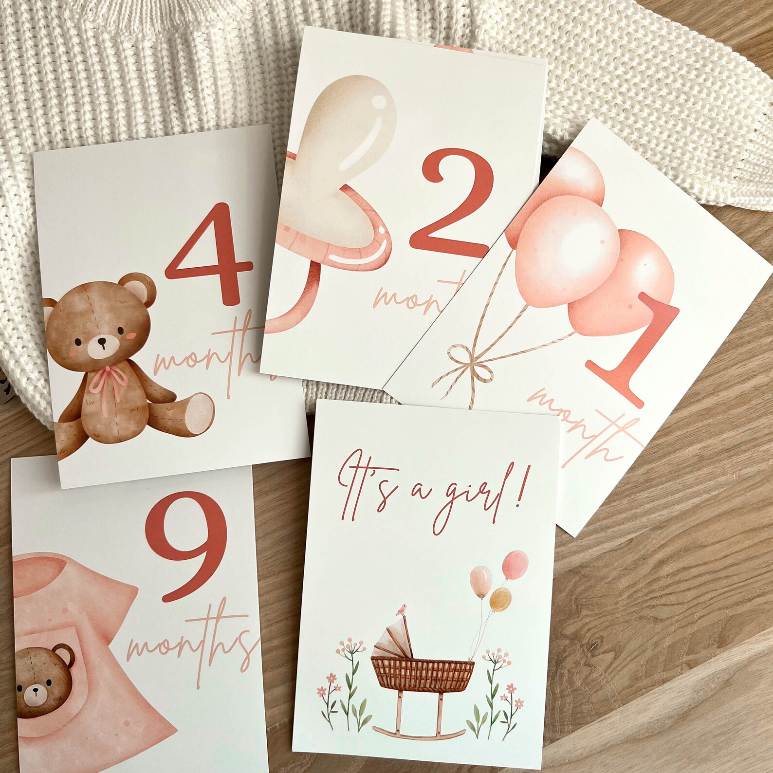 Baby Milestone Cards, Monthly Milestone Cards, New Baby Card First Year ...