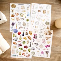 Digital Printable Stickers, Cute Baking Designs for Organizing Recipes ...