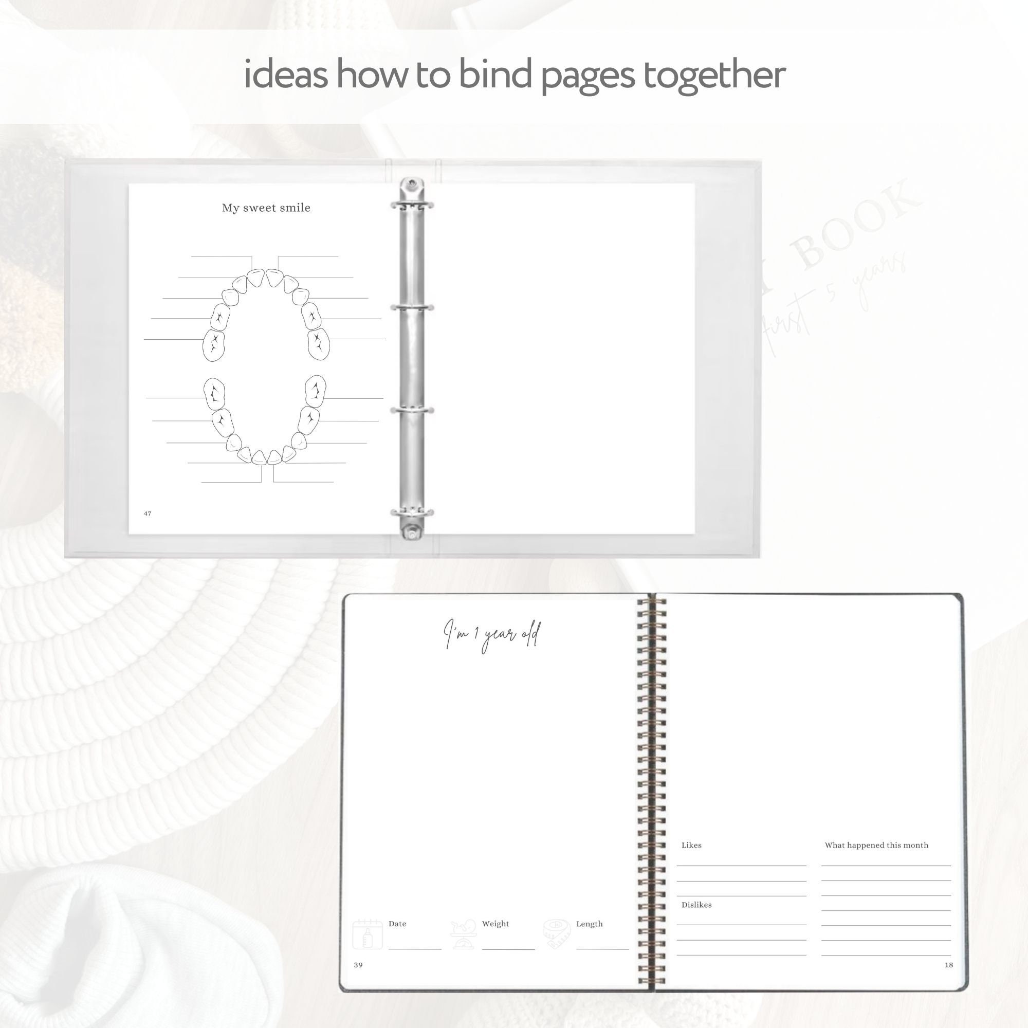 Baby First Year Book, Printable Baby Book First Year, Single Mom Baby ...