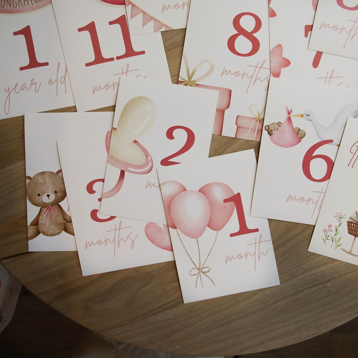 Baby Milestone Cards, Monthly Milestone Cards, New Baby Card First Year ...