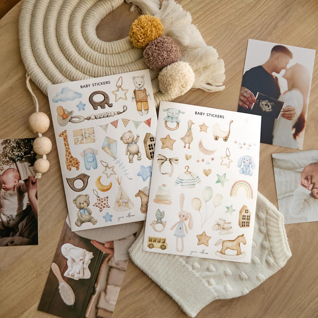 Baby Shower Gift - Baby Sticker Scrapbook, Baby Boy Sticker Sheet ...