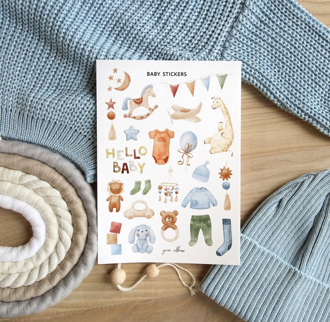 Baby Digital Stickers, Baby Boy Sticker Scrapbook Supplies, Baby ...