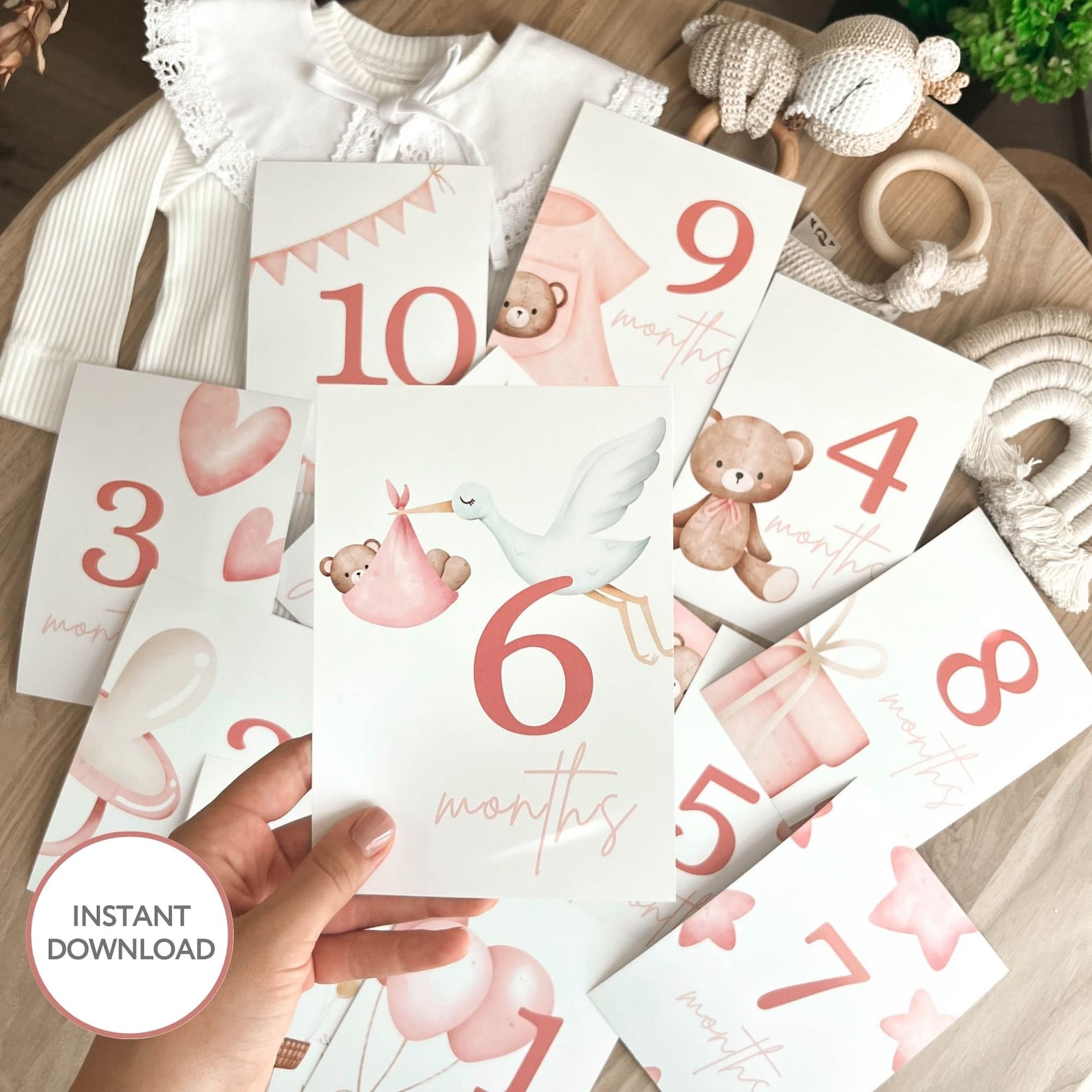 Baby Milestone Cards, Monthly Milestone Cards, New Baby Card First Year ...