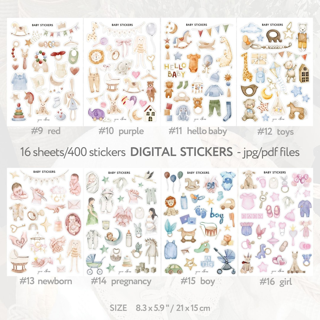 Baby Scrapbook Sticker, Baby Sticker for Scrapbook Digital, Maternity ...