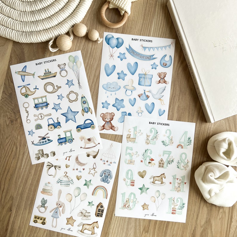 Baby Stickers, Baby Shower Scrapbooking Stickers, Template Baby ...