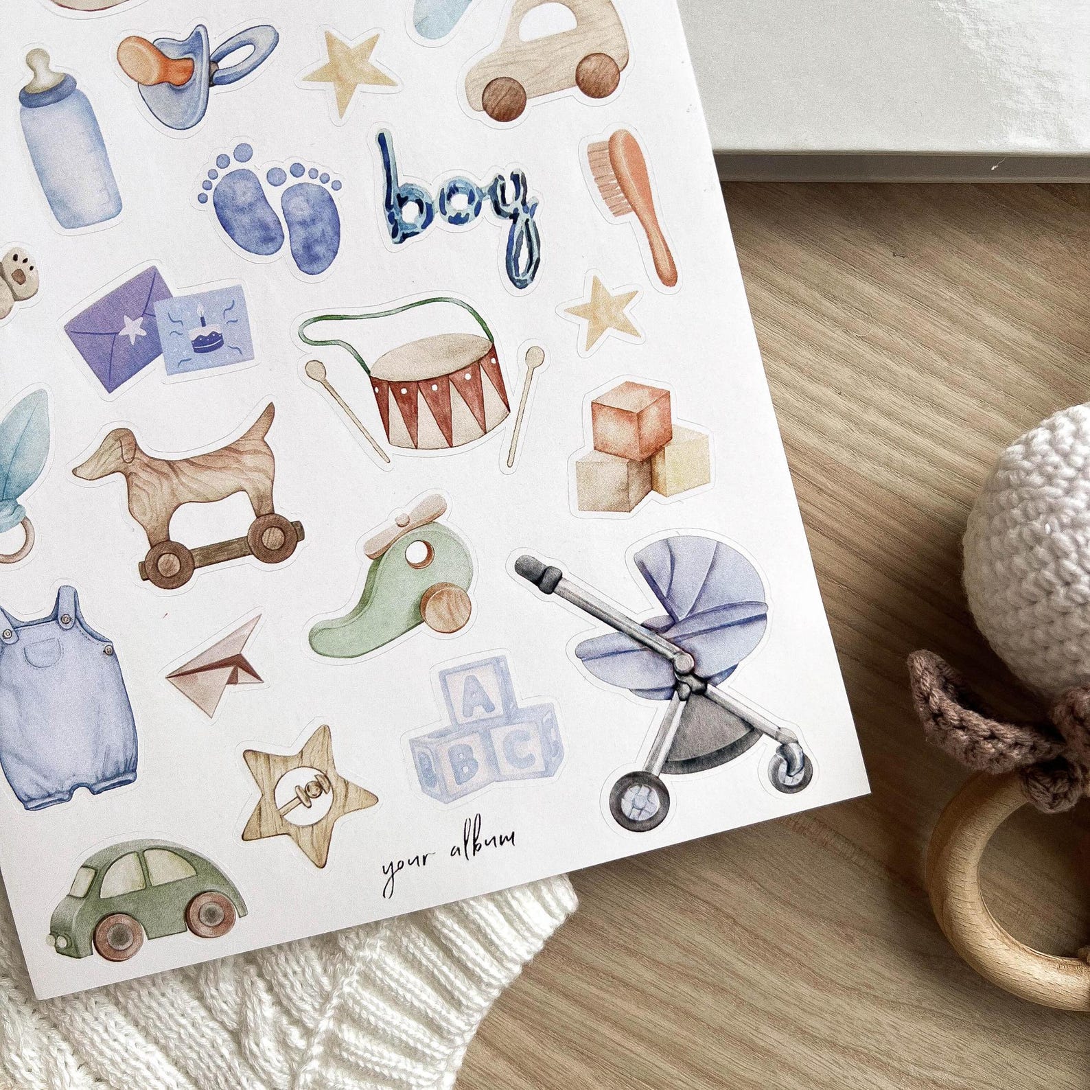 Baby Digital Stickers, Baby Sticker for Baby Book, Baby Shower Stickers ...