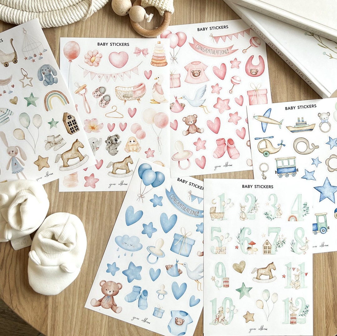 Baby Stickers Printable Stickers Baby Shower New Baby - Etsy