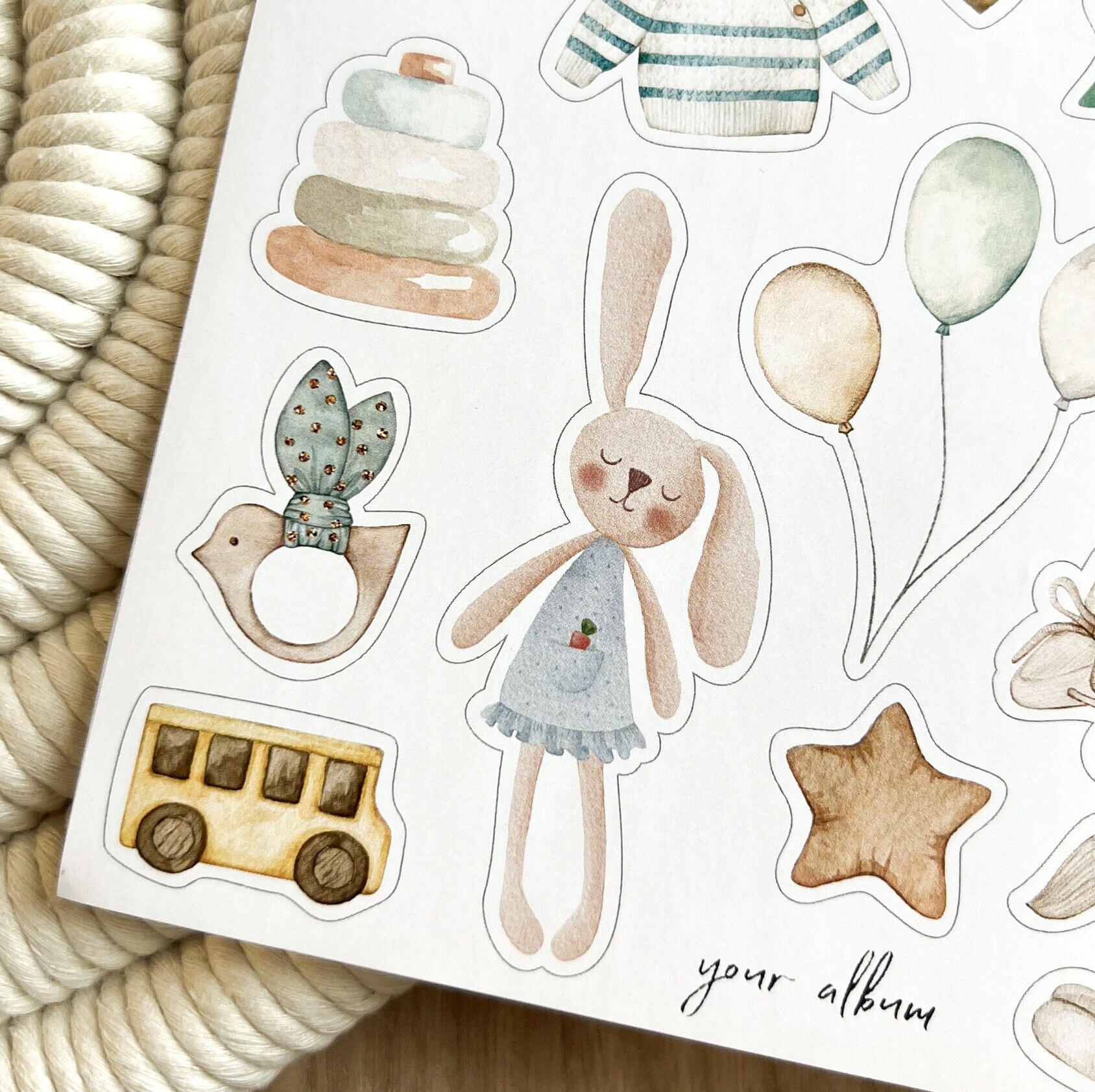 Baby Digital Stickers, Baby Shower Stickers Scrapbook Baby, Baby Boy ...