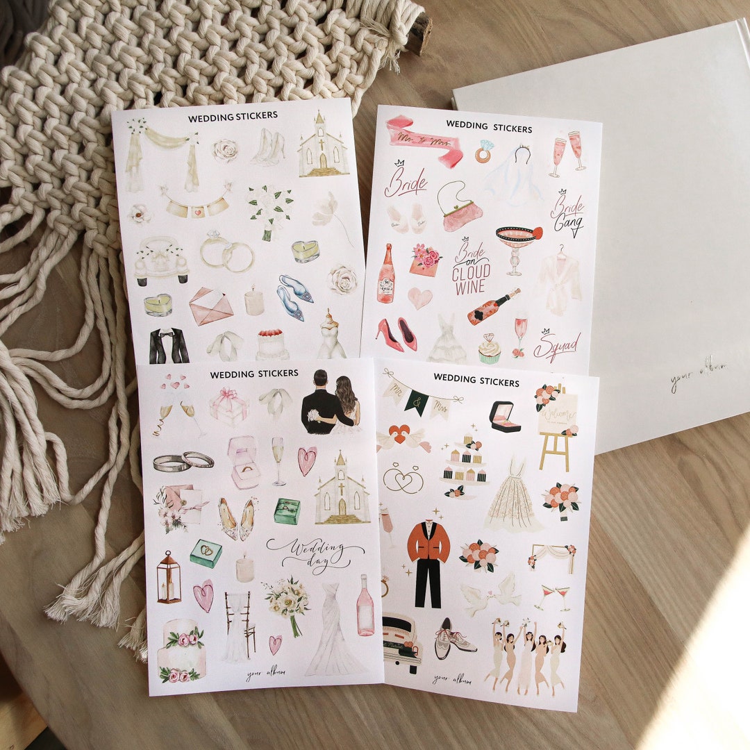 Wedding Scrapbook Stickers, Wedding Day Sticker for Scrapbook, Wedding ...
