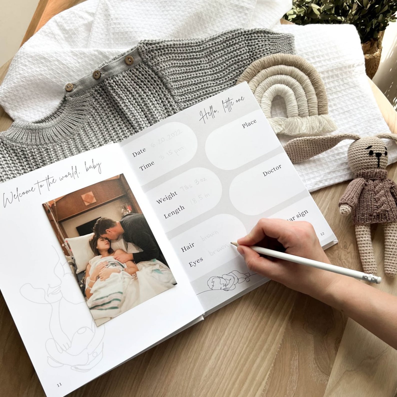 Baby Memory Book First Year, Baby Book Girl Baby Shower Gift, Keepsake ...