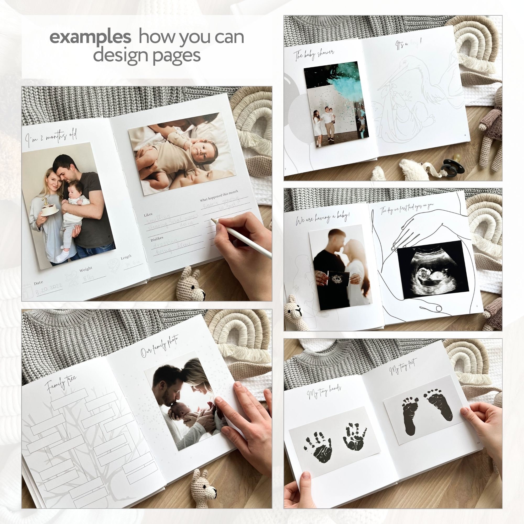 Baby First Year Book, Printable Baby Book First Year, Single Mom Baby ...