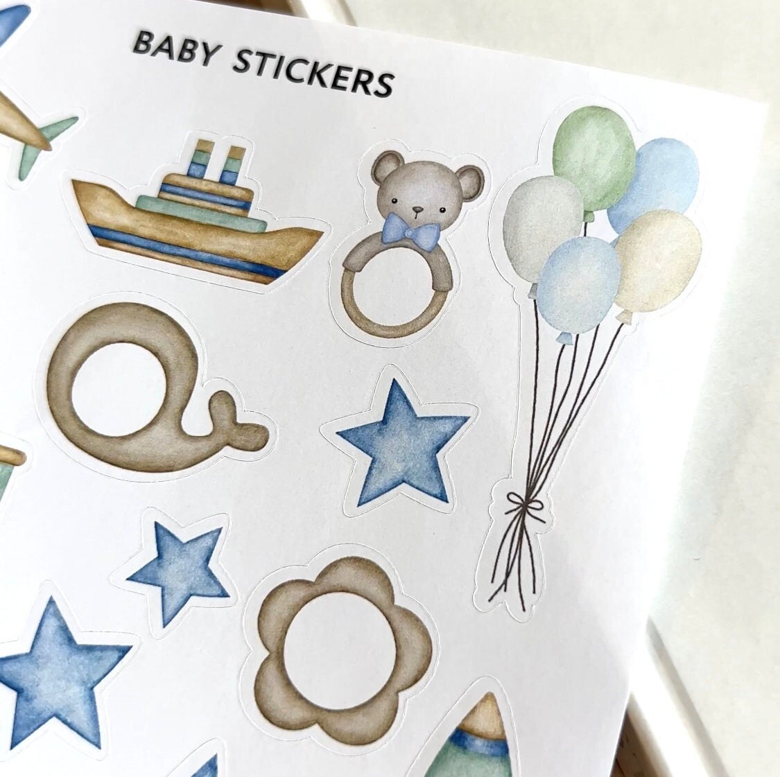 Baby Digital Stickers, Baby Shower Scrapbooking Sticker, Baby Scrapbook ...