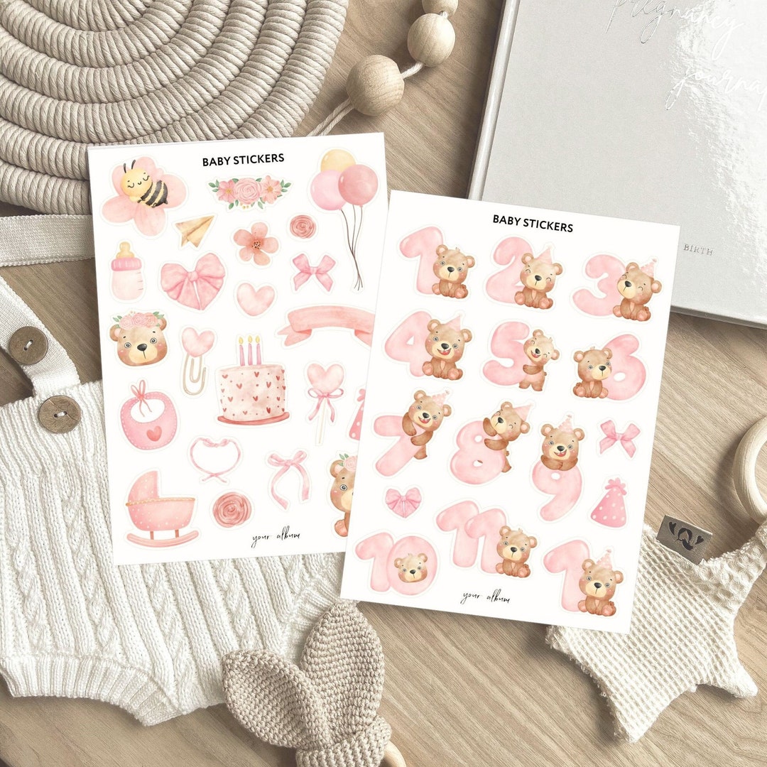 Baby Scrapbook Stickers, Baby Girl Stickers for Scrapbook, Baby 1st ...