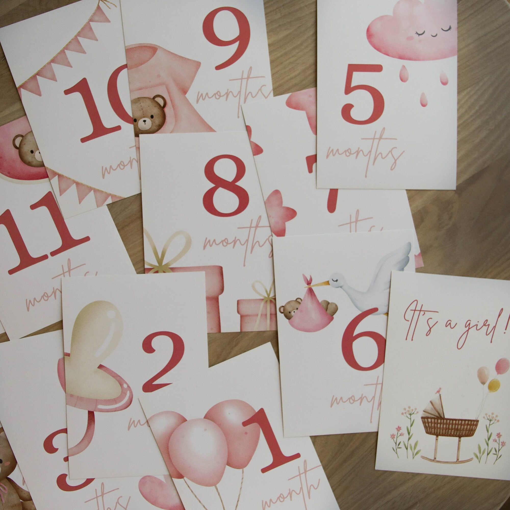 Baby Milestone Cards, Monthly Milestone Cards, New Baby Card First Year ...